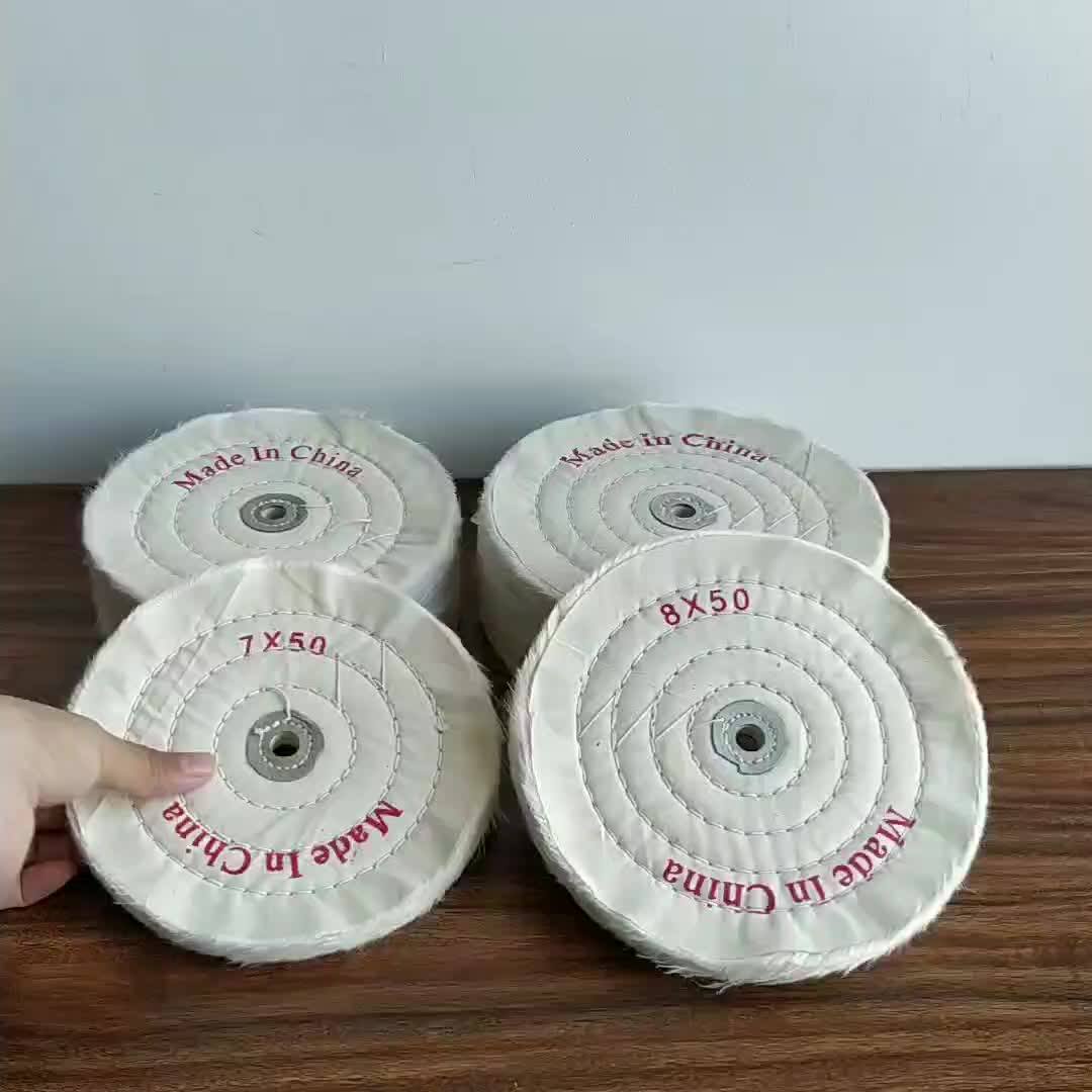 6" Extra Thick Spiral Cotton Wheel Sewn Cloth Polishing Buffing Cloth ...