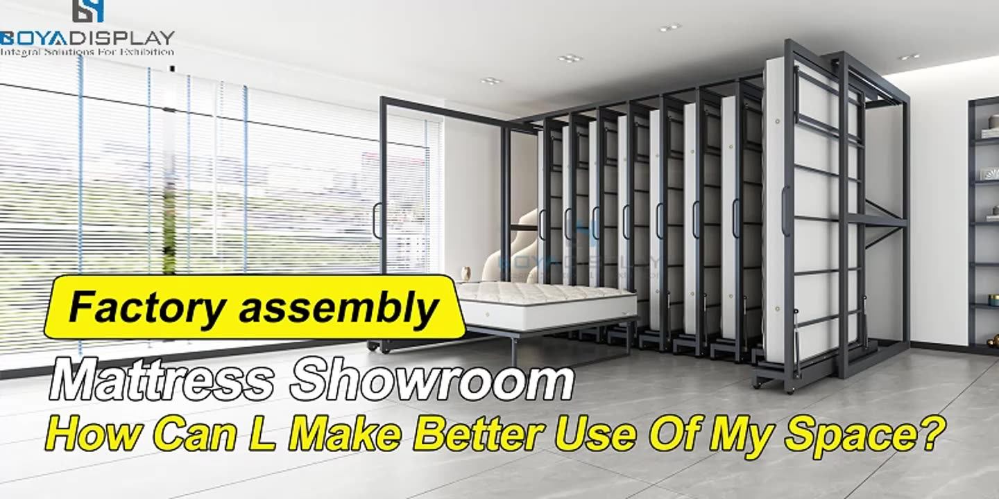 Mattress Rotate Display Stand Pull Push Folded Mattress Sliding Display ...