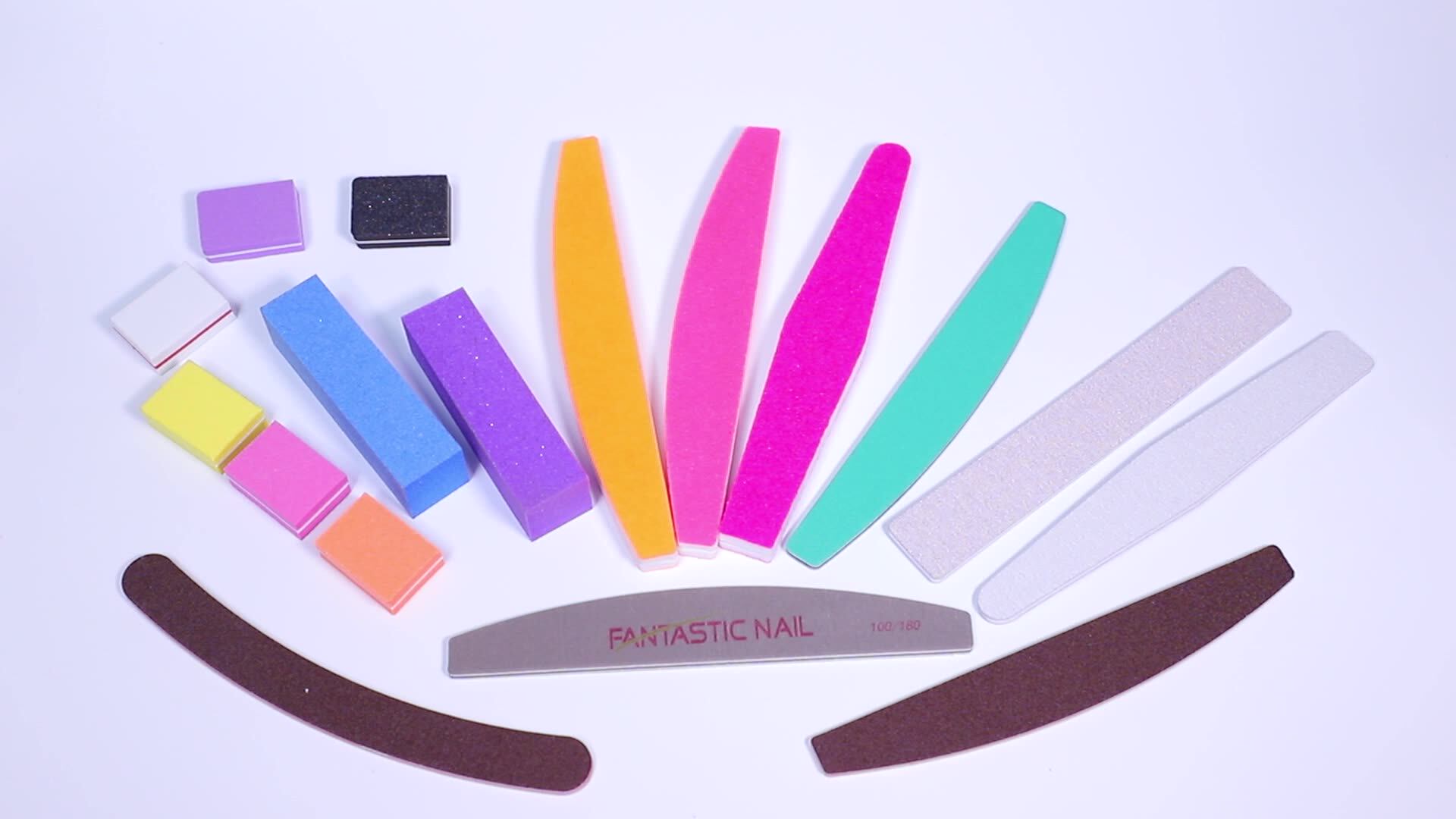 Custom 80/80 100/180 Half-moon Diamond Manicure File Wholesale Washable ...