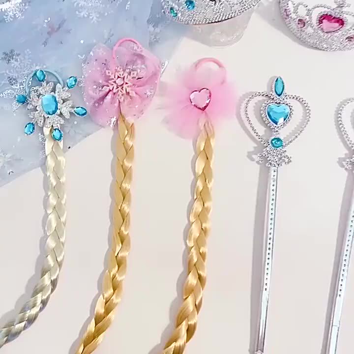 Wholesale Cute Color Girl Kids Crown Wand Tiara For Baby Girls Party Magic Wand Sets Elsa ...