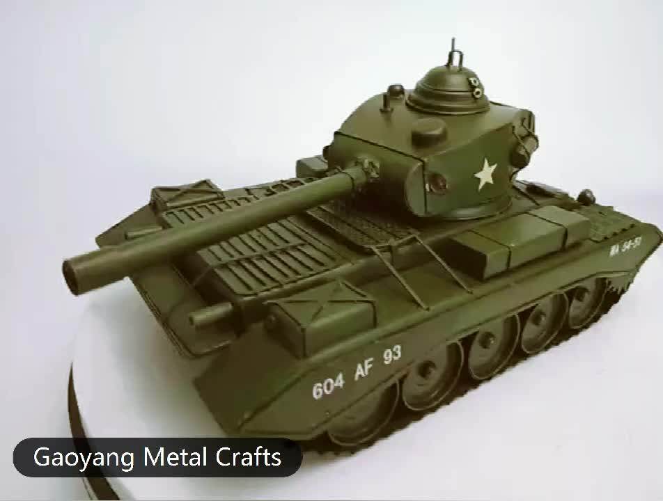 Military Vehicles Scale Handmade Vintage Metal Tank Model
