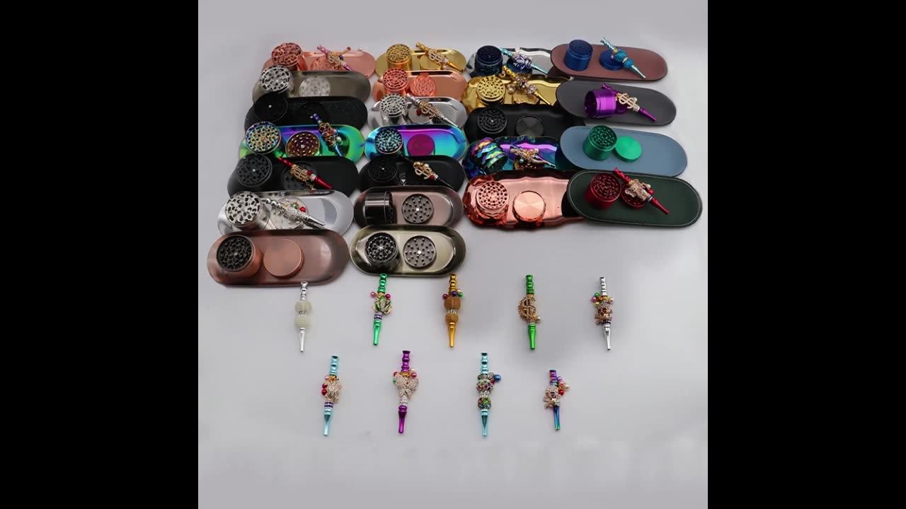 Custom Smoking Pipe Hookah Accessories Rose Gold Grinder Sets Weed ...