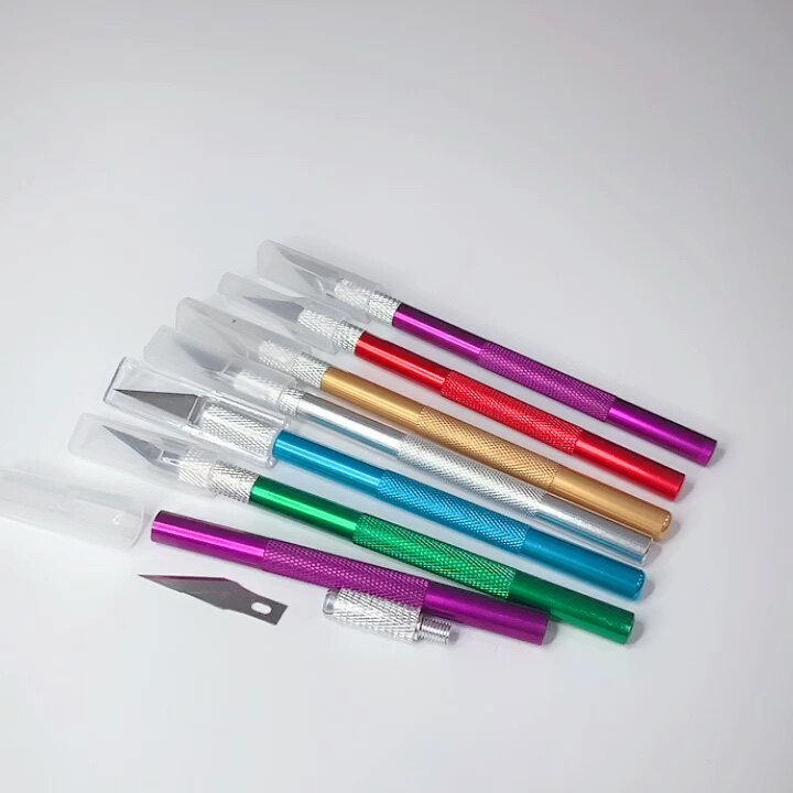 Oem Aluminum Handle Craft Art Creative Retractable Hobby Knife Blades ...