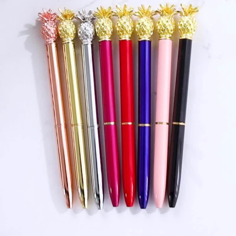 New Type Metal Fruit Pens Twist Slim Ball Pen Hotel Gift Pineapple ...