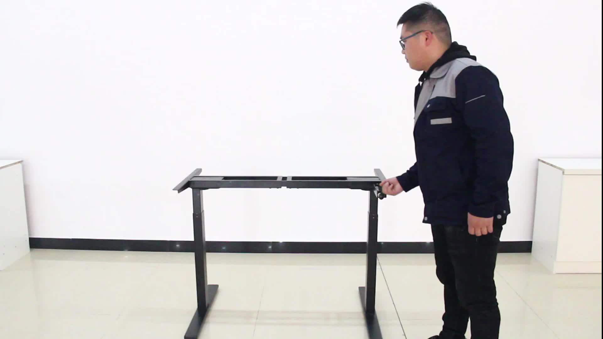 Manual Office Table Legs Height Adjustable Standing Crank Desk Frame ...