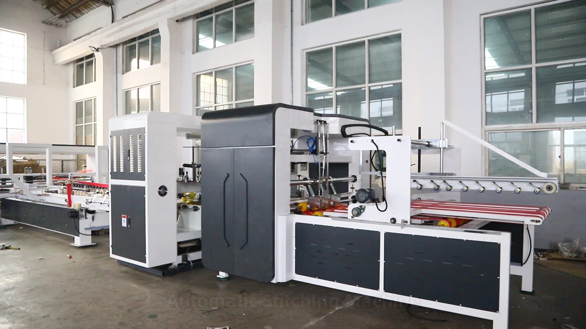 2600 Full Automatic Folder Gluer And Stitcher Machine Carton Box Folder ...