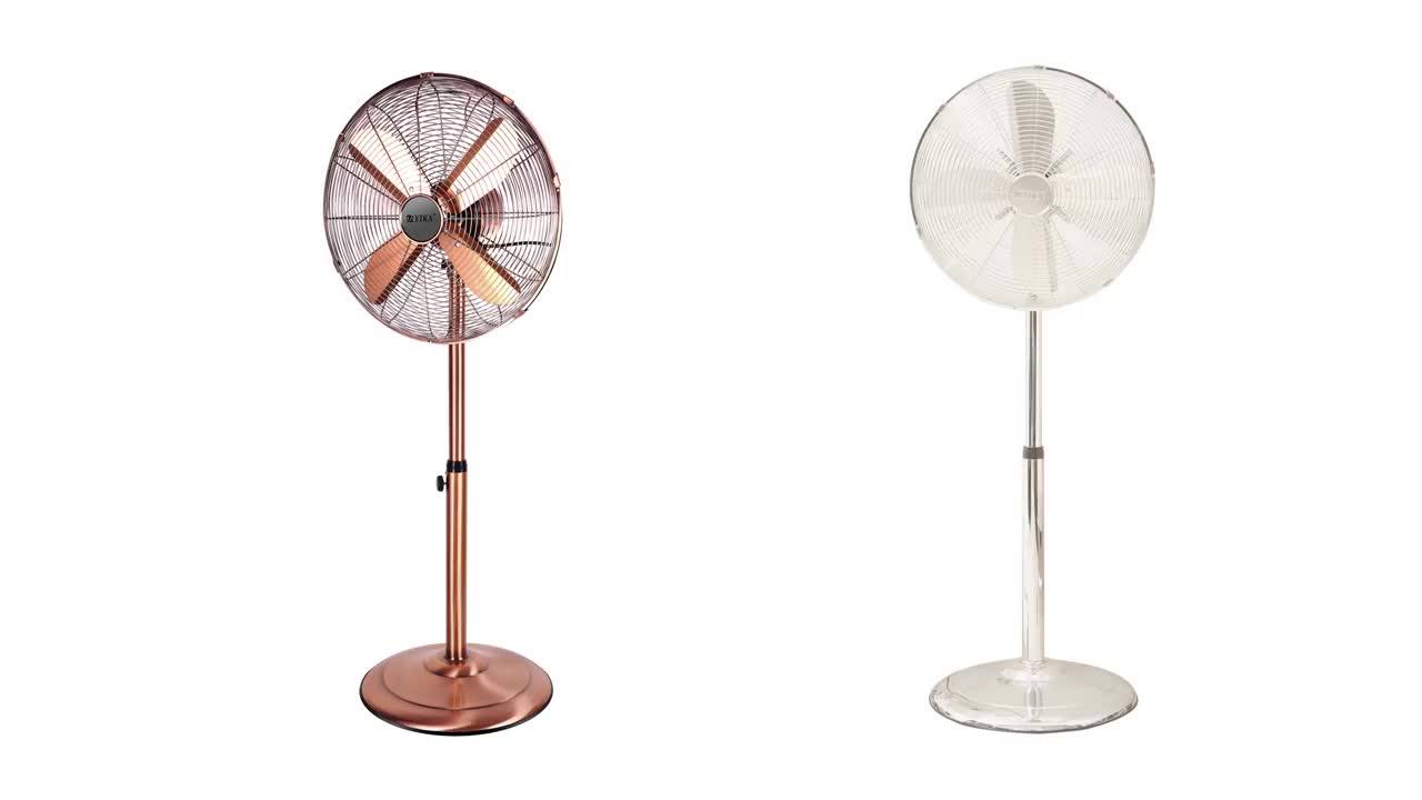 Chrome Plated 16 Inch Retro Metal Stand Fan Antique Standing Pedestal ...