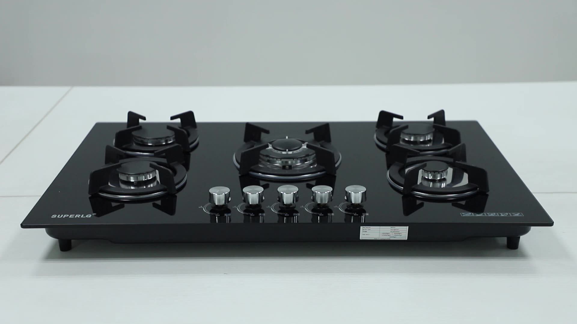 Home Use 5 Burner Lpg Ng Built In Gas Cooktop Kitchen Cooking Appliance ...