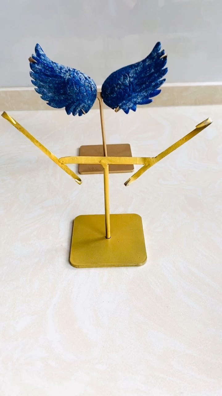 Wholesale Metal Base Crystal Wings Display Stands Rose Quartz Wings ...