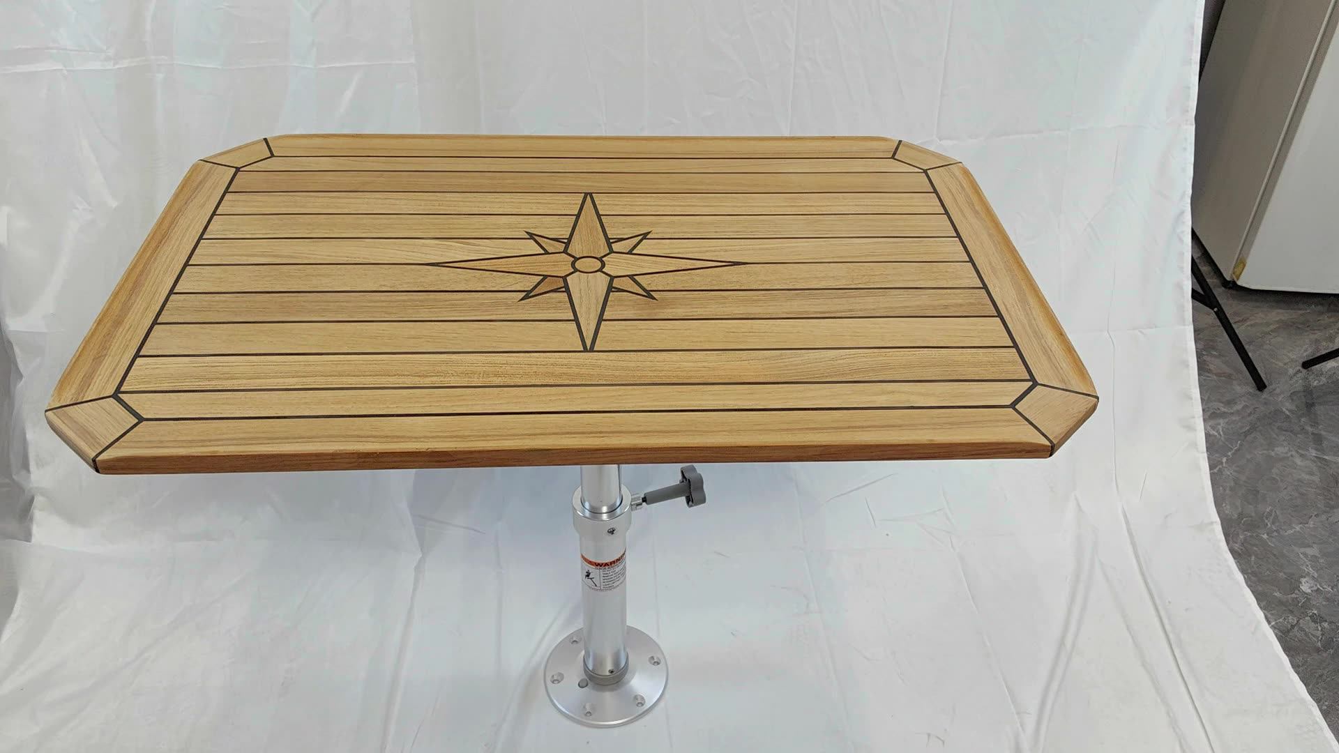 Boat Rectangular Teak Table Top Star Inlay Square Corner 4 Sizes Marine ...