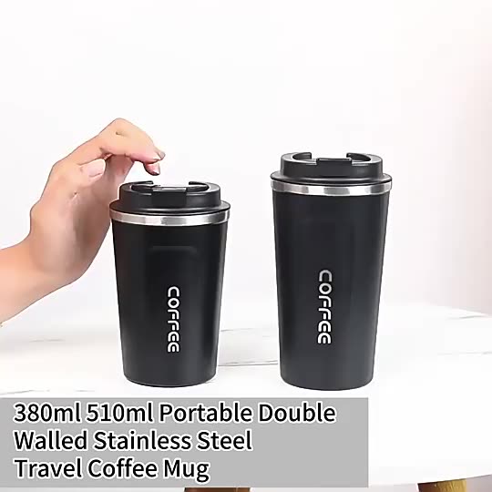 380ml 510ml Smart Temperature Display Stainless Steel Coffee Cup Double Wall Travel Office ...
