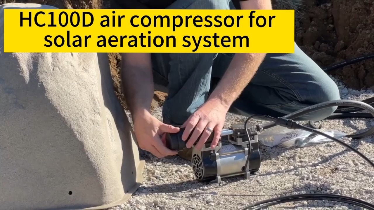 1hp Solar Aerator Air Compressor Dc Rocking Piston Aerator Head Pump ...