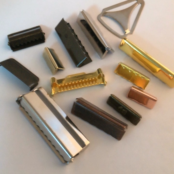 Small Gold Metal Cord End Clamp Clip For Lanyard Webbing Strap Rope ...