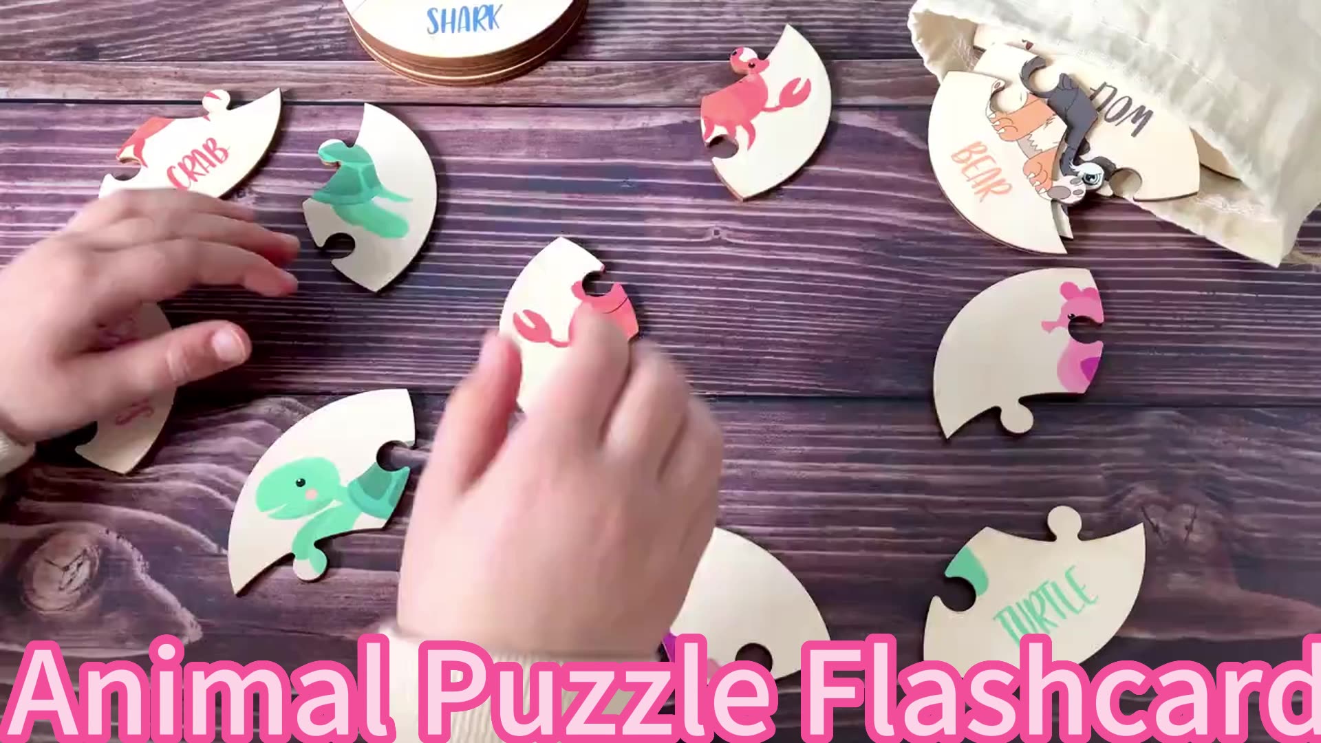 Educational Animal Puzzle Flash Cards Woodland Farm Wild Marine ...