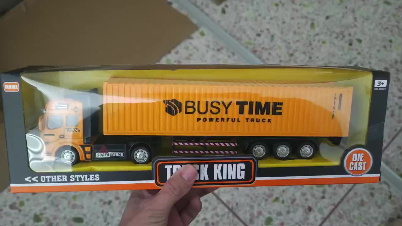 Best Selling Die Cast Metal Truck And Alloy Metal Pull Back Car Toy 1:48 Large Container Truck ...