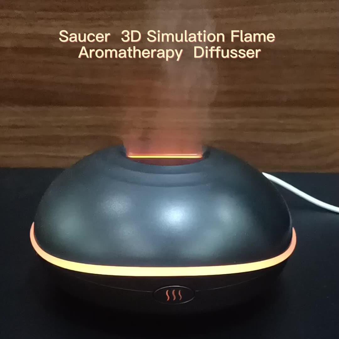 Apec 2023 New Simulation Volcano 3d Flame Humidifier Factory 200ml Desktop Ultrasonic Rgb ...