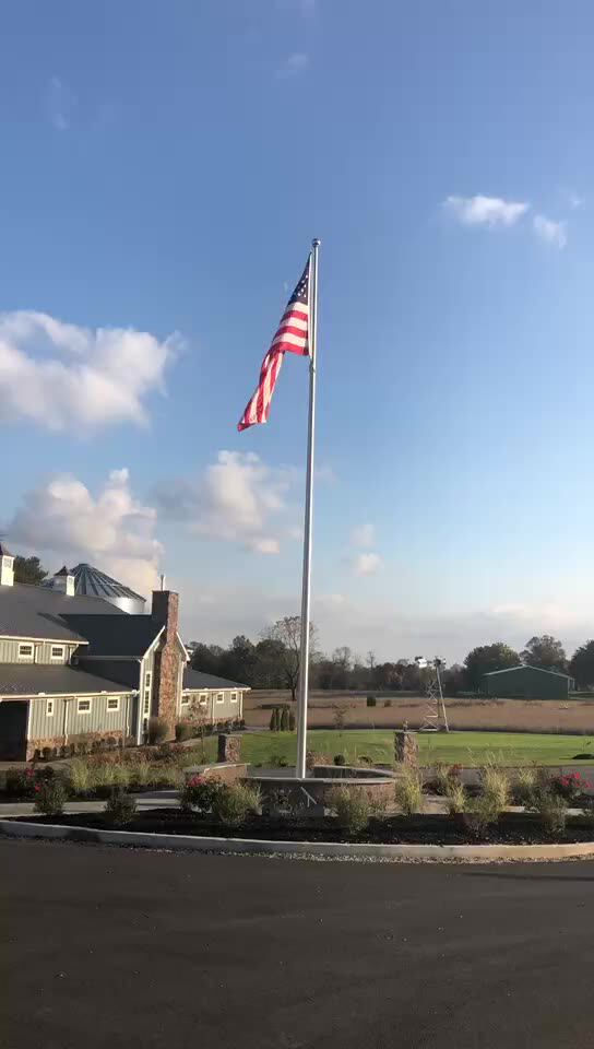 20ft Flagpoles Automatic Detachable Stainless Steel Ground Flag Pole ...