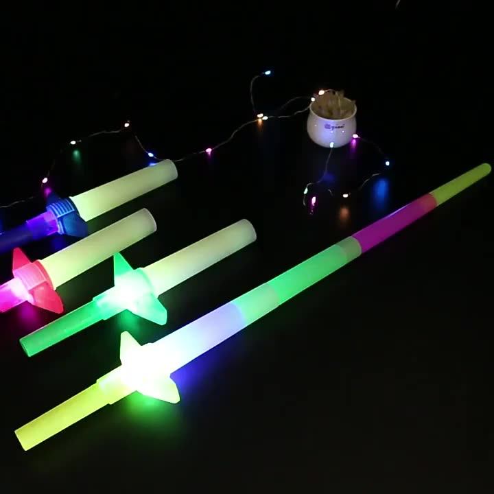 Light Up Sword Extendable Laser Sabers Toys Flashing Wands Led Sticks ...