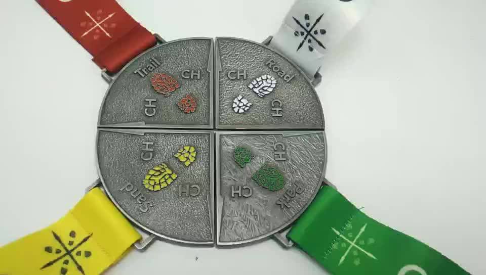 Free Sample Oem Custom Antique Silver Soft Enamel Award Running Award ...