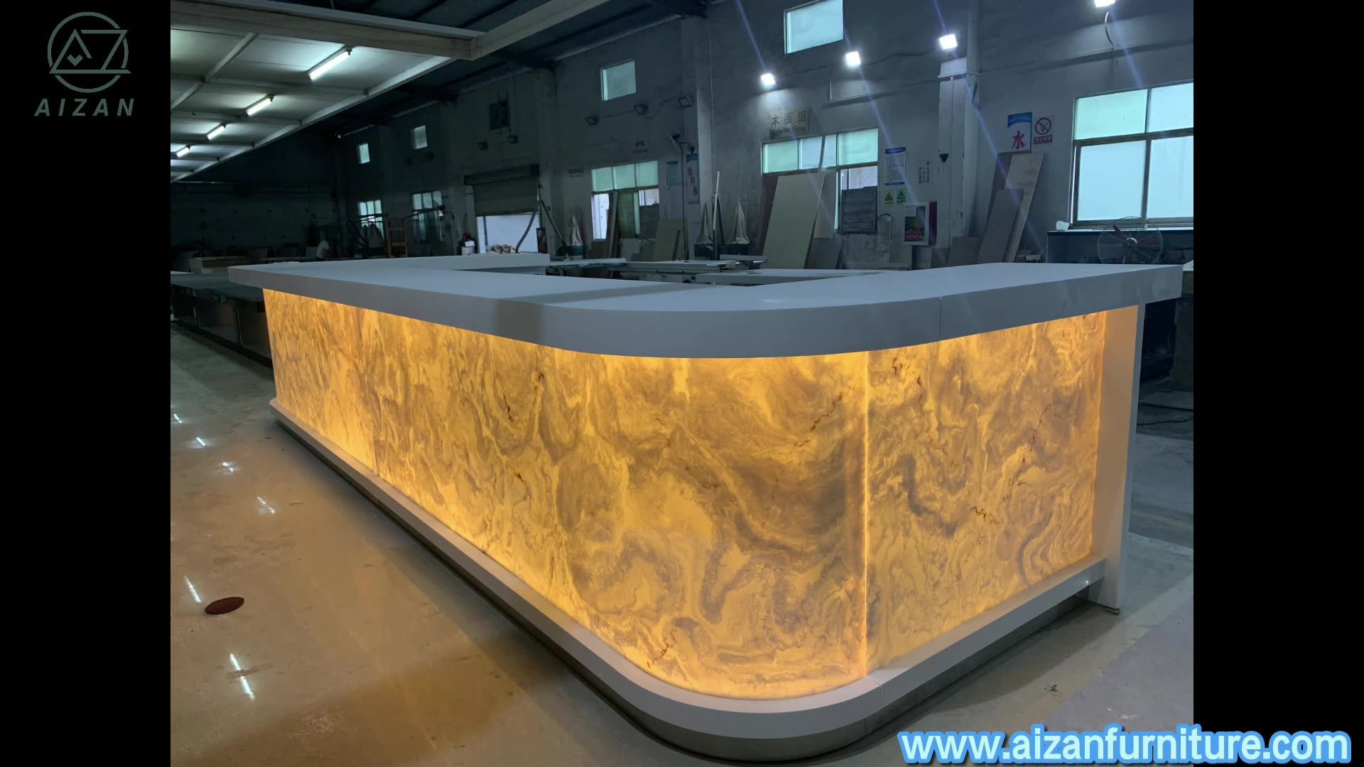 Translucent Marble Stone Custom Led Nightclub Bar Counter Artificial ...