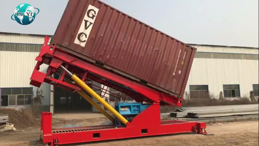 Luyi Vehicle Hydraulic Trailer 20feet 40feet Turnover Machine Container Tipper For Container ...