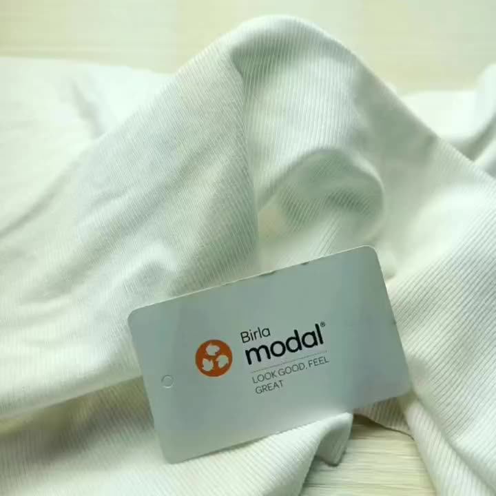 Plain Dyed Birla Lenzing Modal 2x2 Rib Fabric Knit Weft 2*2 Rib Cloth ...