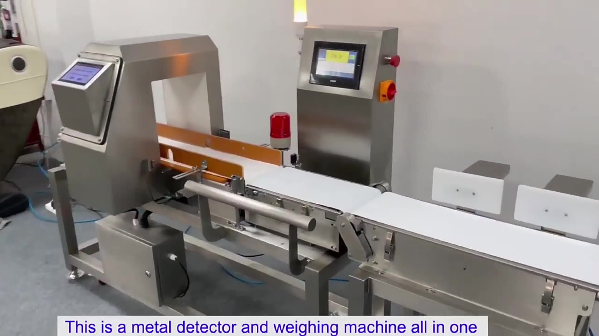 Customized Touch Screen Conveyor Belt Combo Metal Detector And Check ...