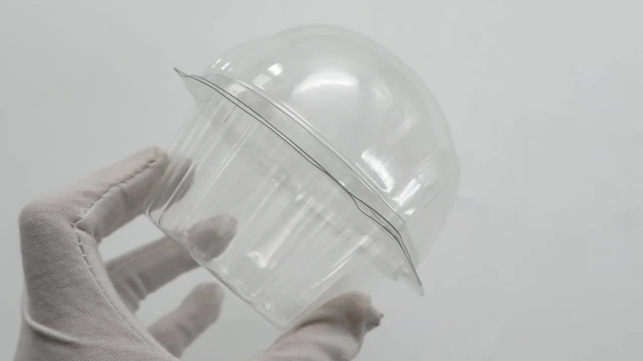 Custom Clear Plastic Clamshell Mini Single Christmas Cupcakes Boxes ...