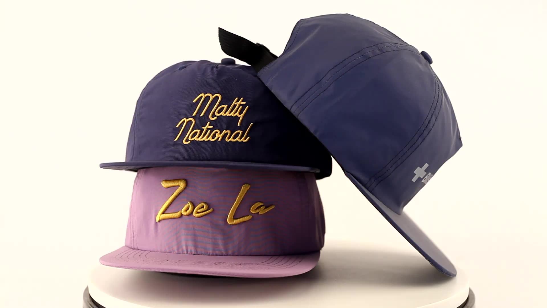 Custom High Quality 5 Panel Embroidery Nylon Hat Rope Bill Unstructured ...