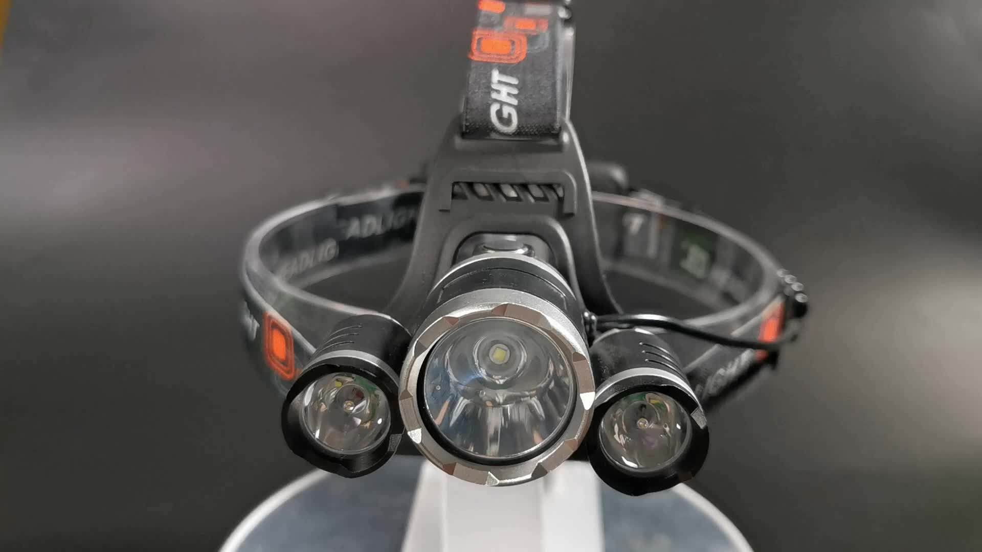 Camping Headlight Rechargeable Zoom Headlamp 1200 Lumens Torch Headlamp ...