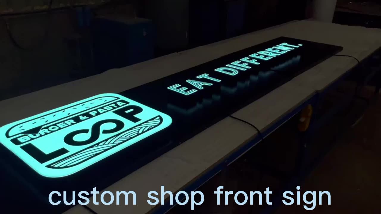 Custom Led Sign Logo Light Up Outdoor Restaurant Burger Signs Shop ...