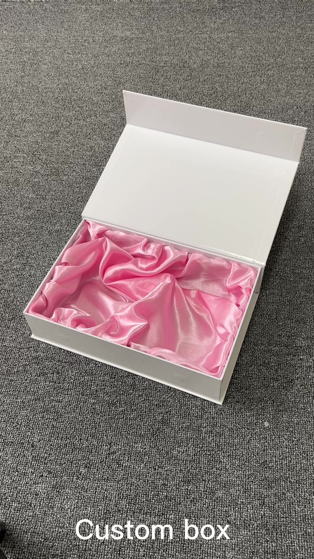 Custom Logo Luxury Hair Packaging Boxes With Gold Satin And Ribbon ...