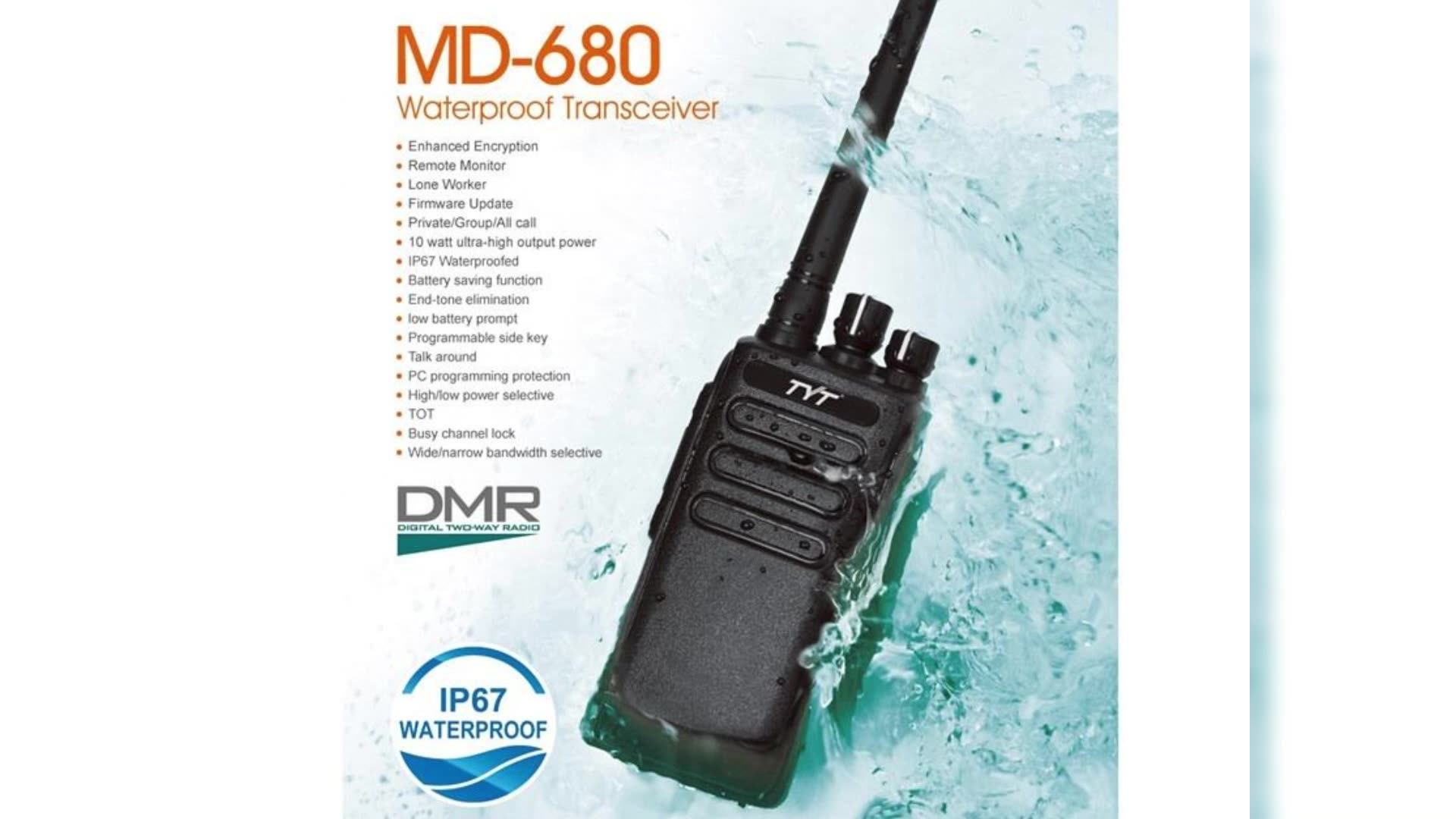 Tyt Md-680d Wireless Interphone Handy Amateur Radio Uhf Vhf Radios Long ...