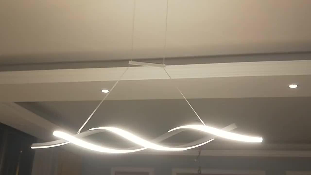 For Office Dining Room Aluminum Wave Modern Pendant Chandelier Lighting ...