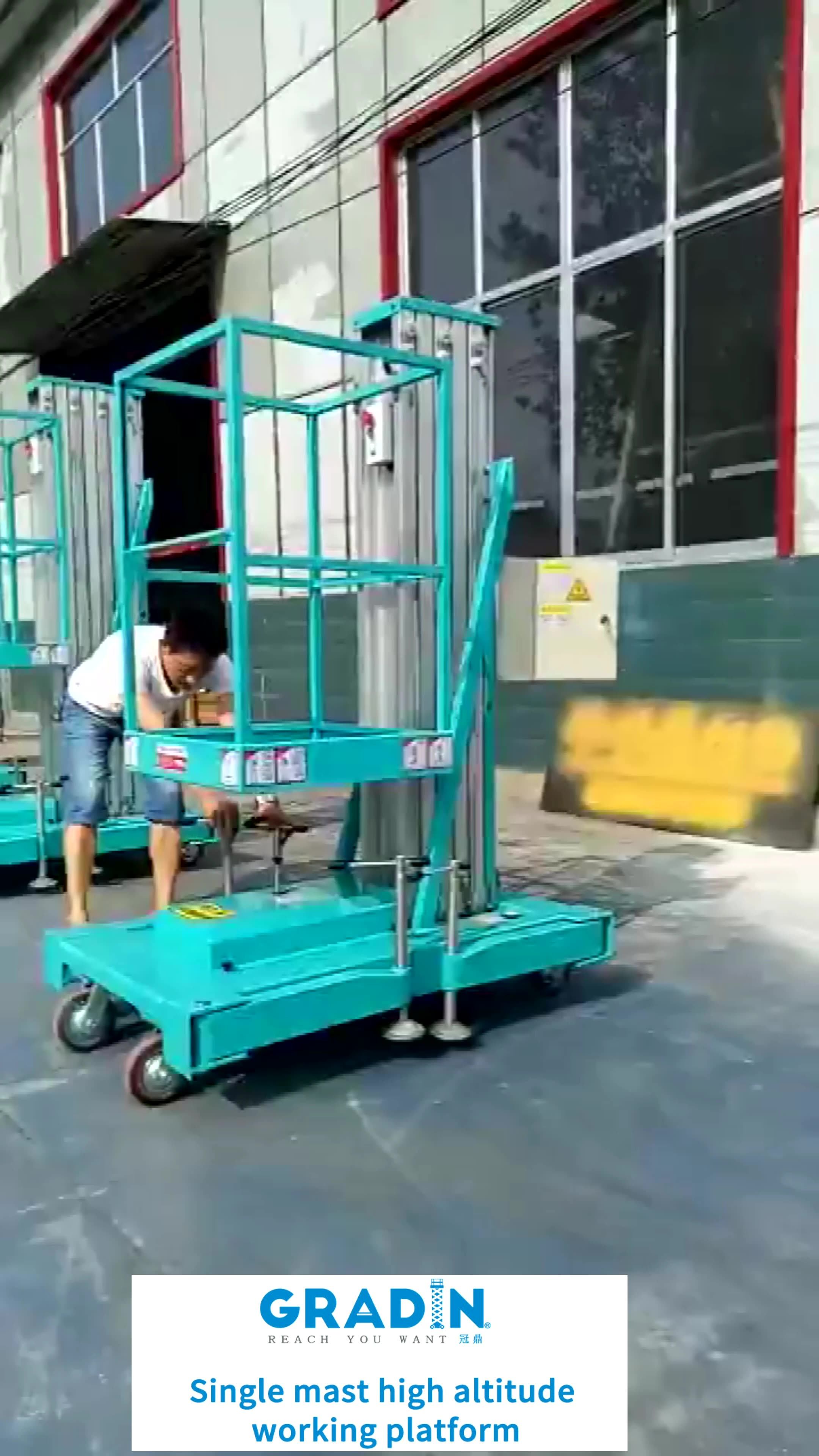 One Man Lift Electric Lifting Aerial Work Platform 4m Ladder Single ...