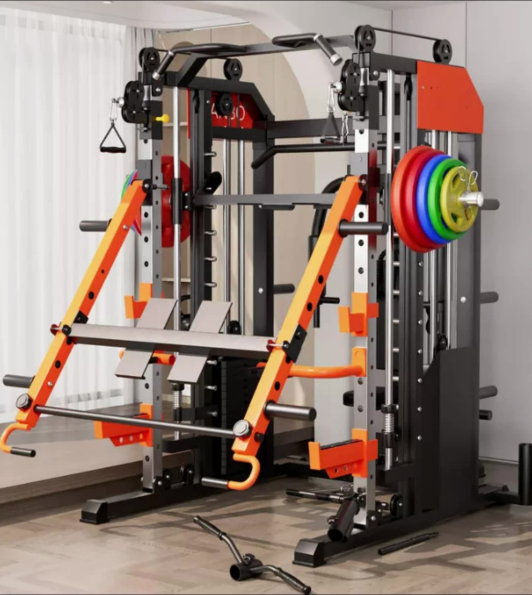 Fitness Equipment Comprehensive Trainer Gantry Fitness Equipment Home Smith Machine Squat Rack ...