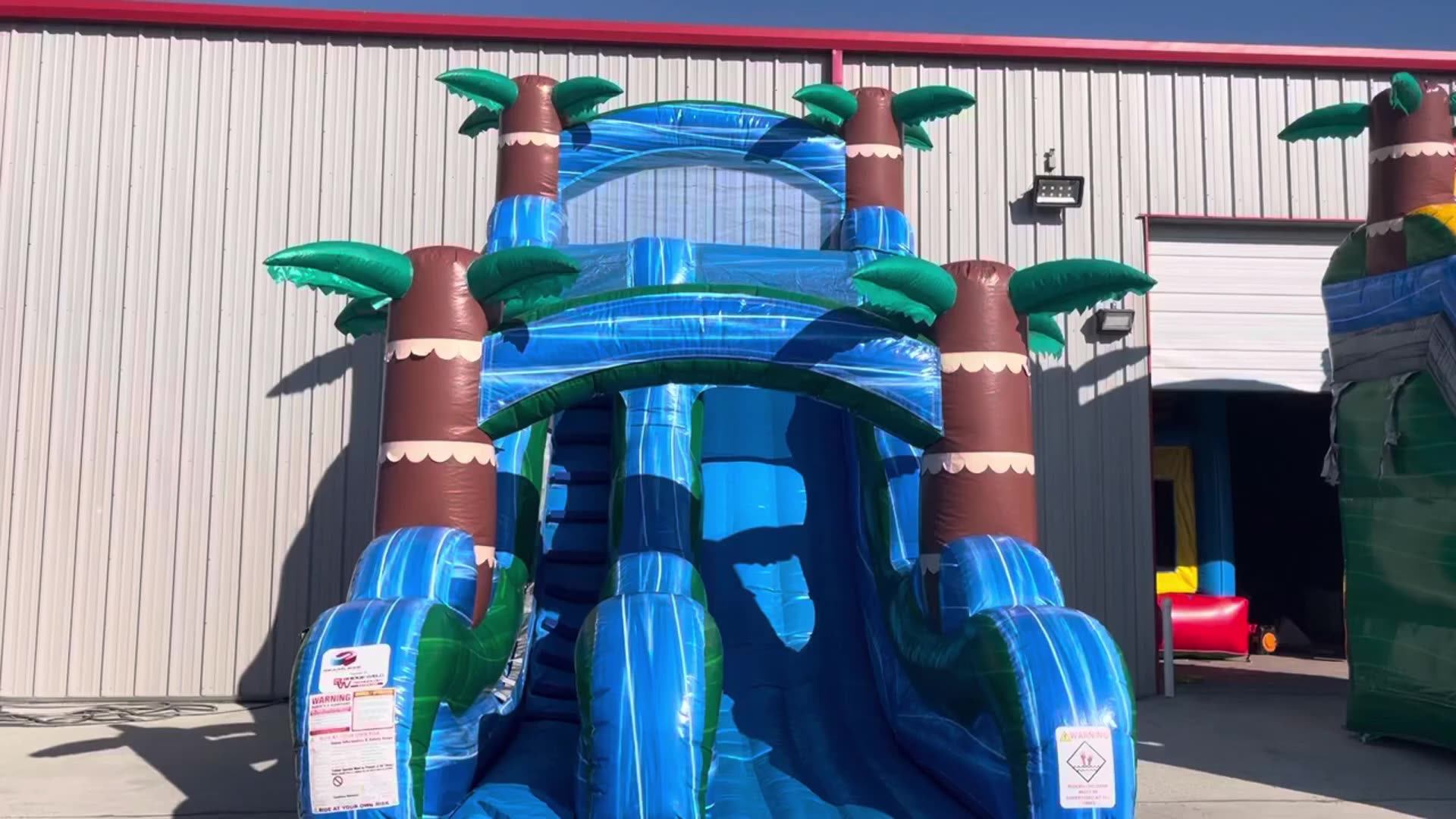 Palm Tree Outdoor Backyard Waterslide Pvc Jumper Bouncer Tropical Dry ...