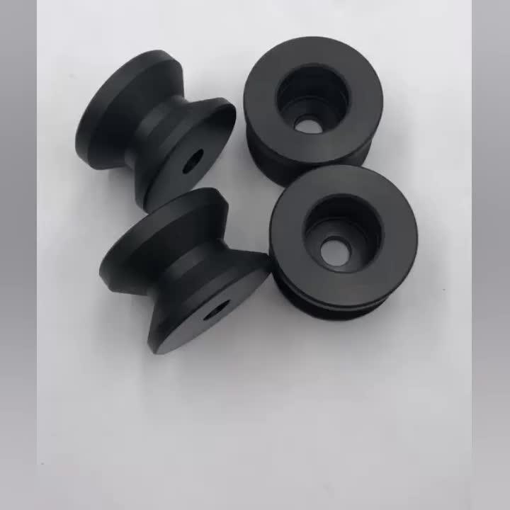 Black Balance Roller Pa66 Nylon Rope Pulley V Groove Ball Bearing Pom ...