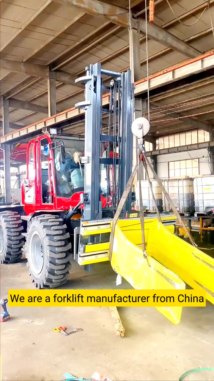 New Design Articulated Off Road Diesel Forklift 6t 5t 4wd All Four Wheel Drive 3ton 3.5ton 4x4 ...