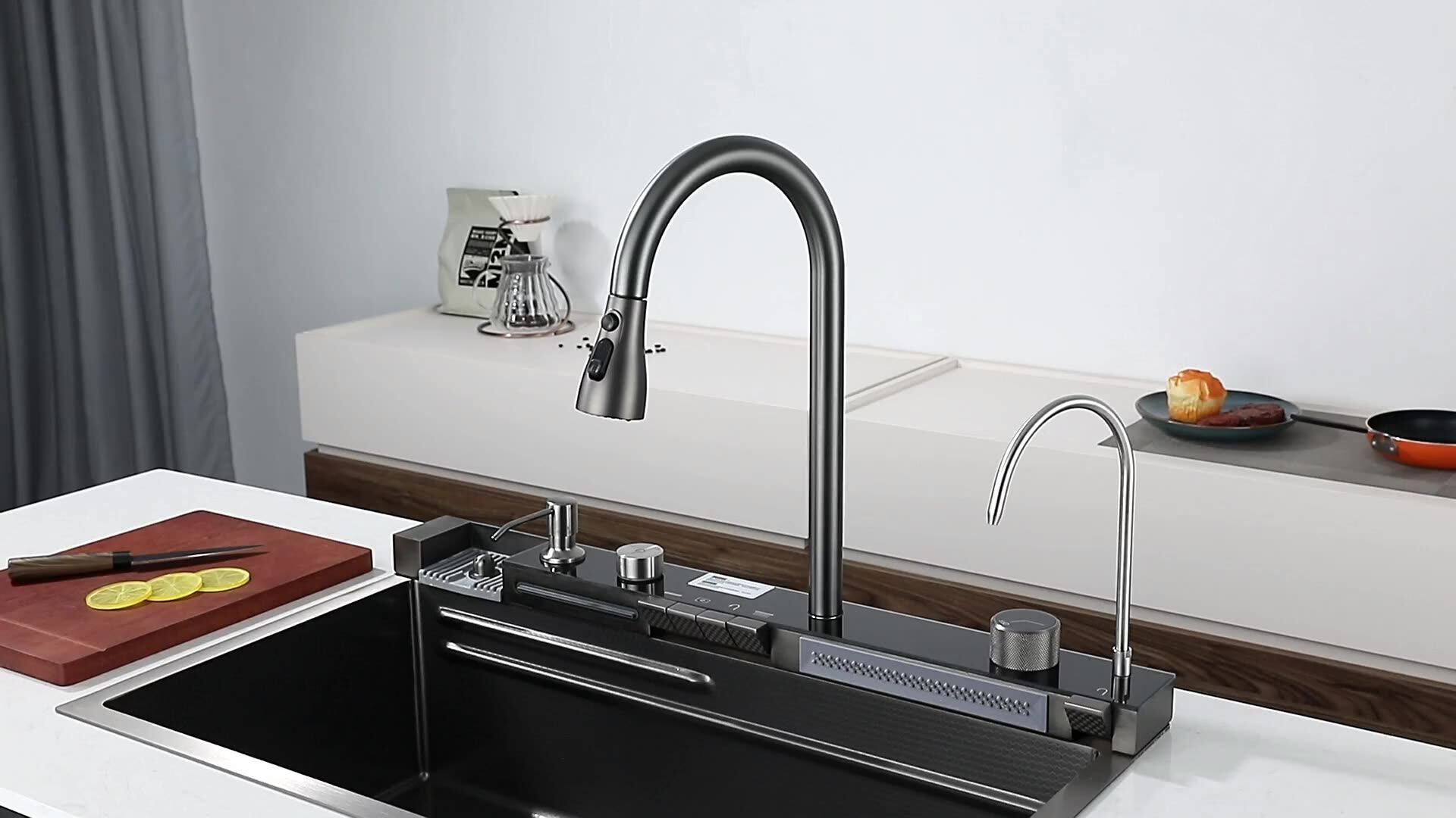2023 New Trend Tiktok Smart Kitchen Sink With Waterfall Digital Piano ...