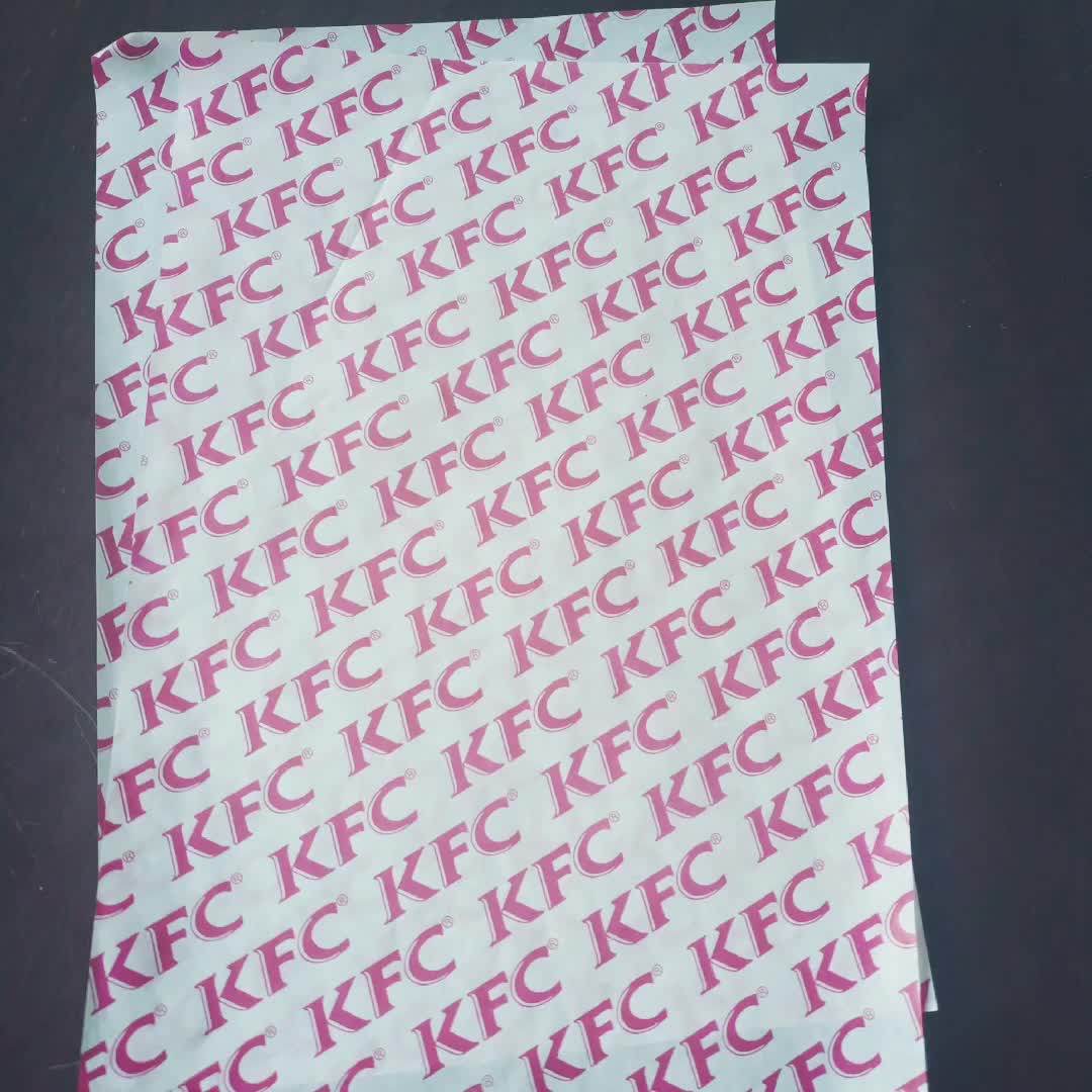 28gsm Hot Sale Custom-made Kfc Hamburger Wrapping Paper,Fda Greaseproof ...