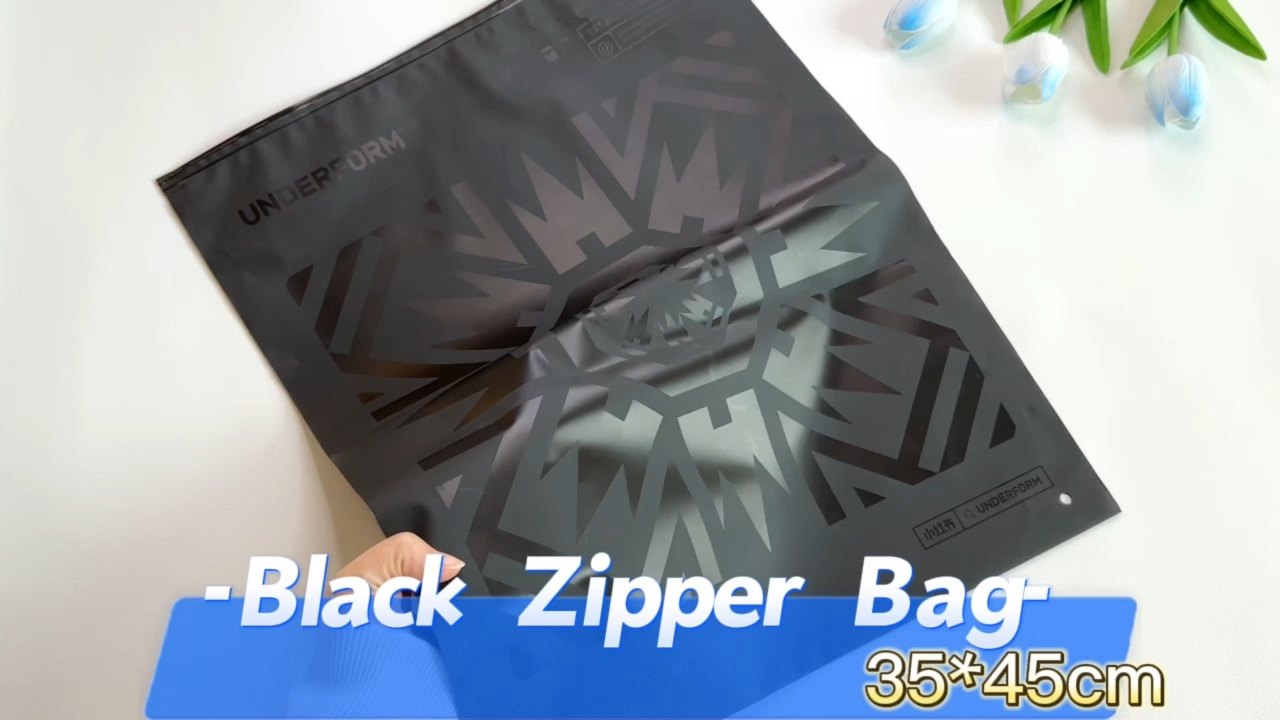 Hot Selling Customized Black Clothing Zip Lock Poly Bags For Packaging ...