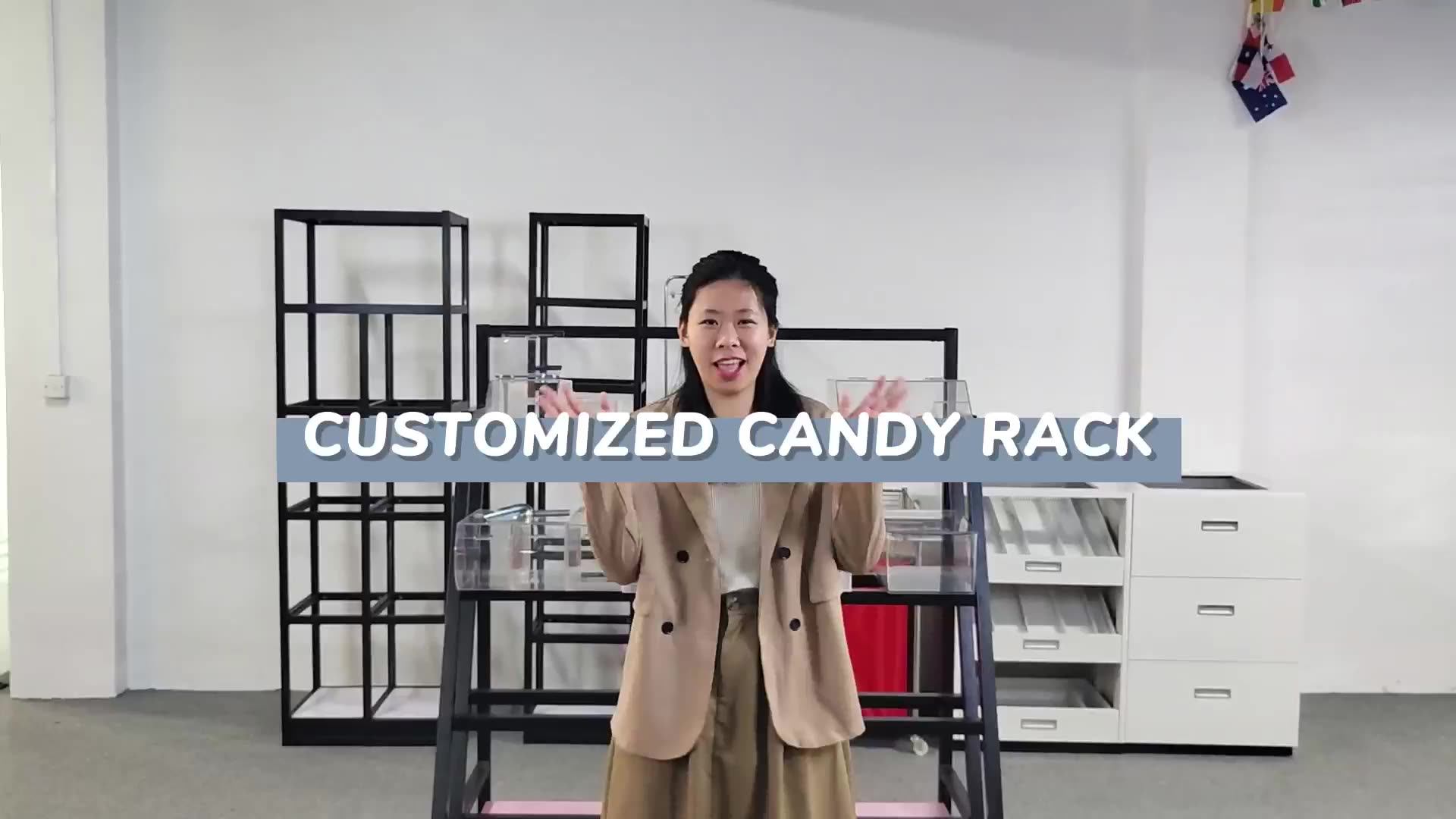 Color Candy Display Rack Permarket Bulk Container Small Convenience ...