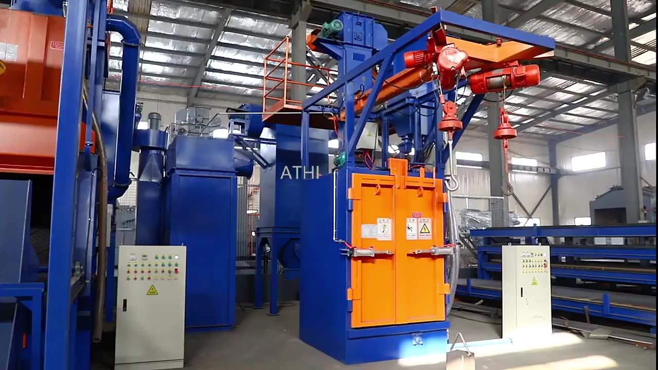 Q37 Automatic High Efficiency Hook Type Automatic Shot Blasting ...