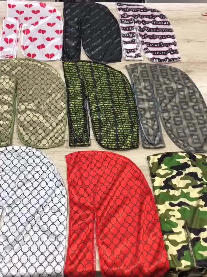 Women Mens Custom Logo Designer Durags Luxury Printed Dorag Rapper Wave ...