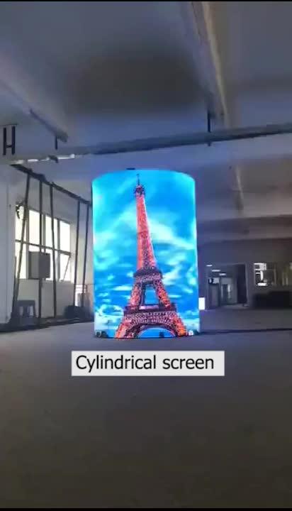 Full Color Indoor Soft Curve Cylindrical Magnetic Led Display P4 Round ...