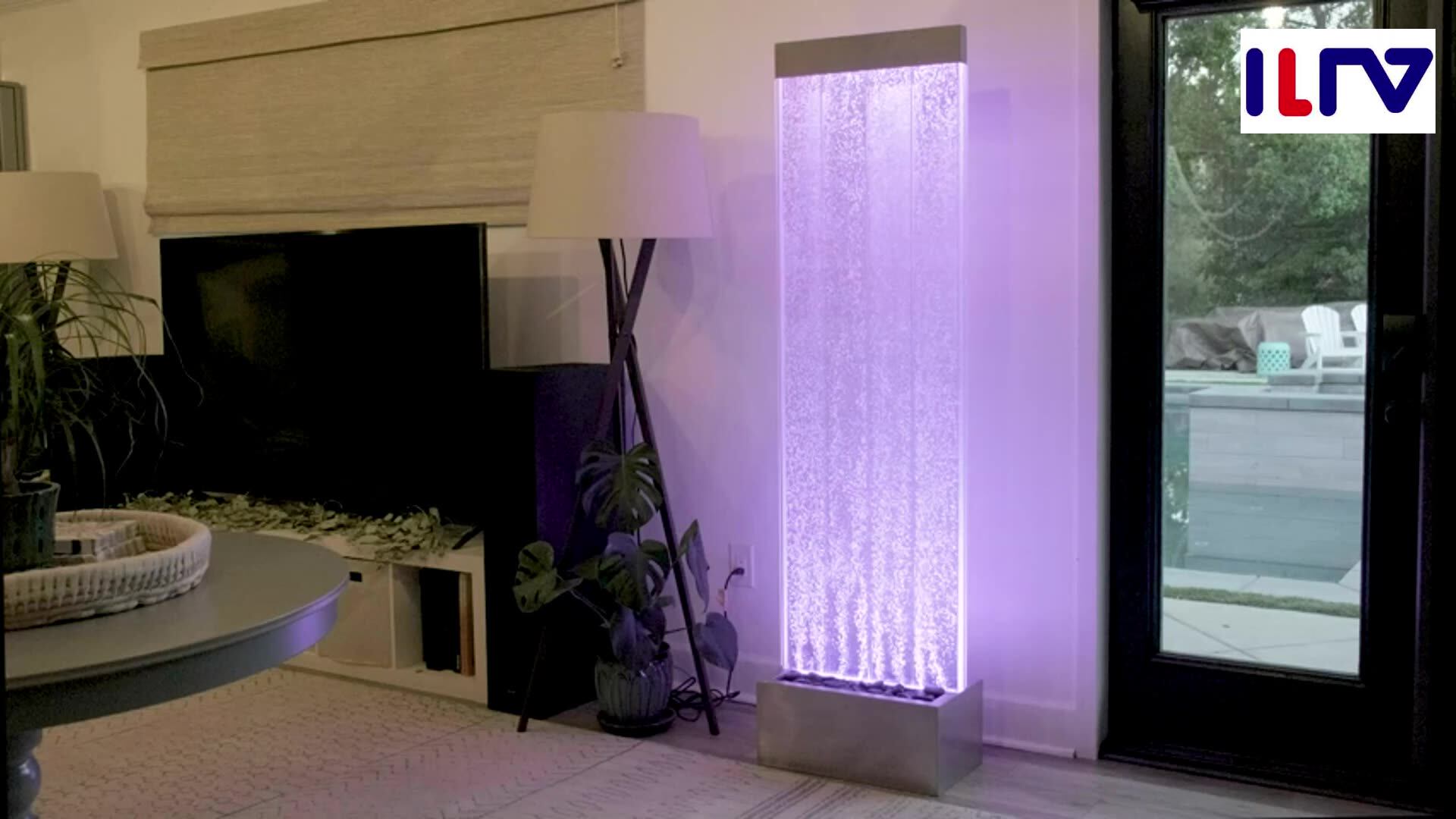 Waterfall Water Wall Bubble Feature Room Divider Partition Indoor Led ...