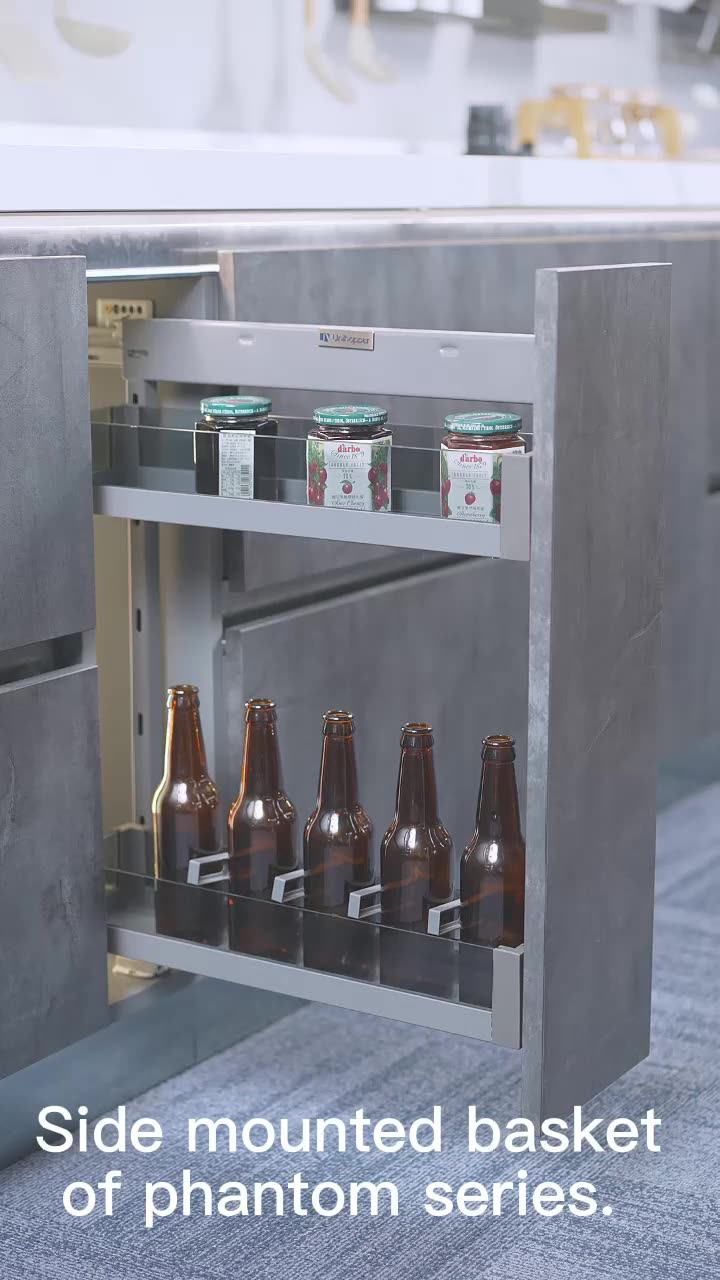 Custom Factory Kitchen Storage Pull Out Spice Drawer Side Mounted Soft ...