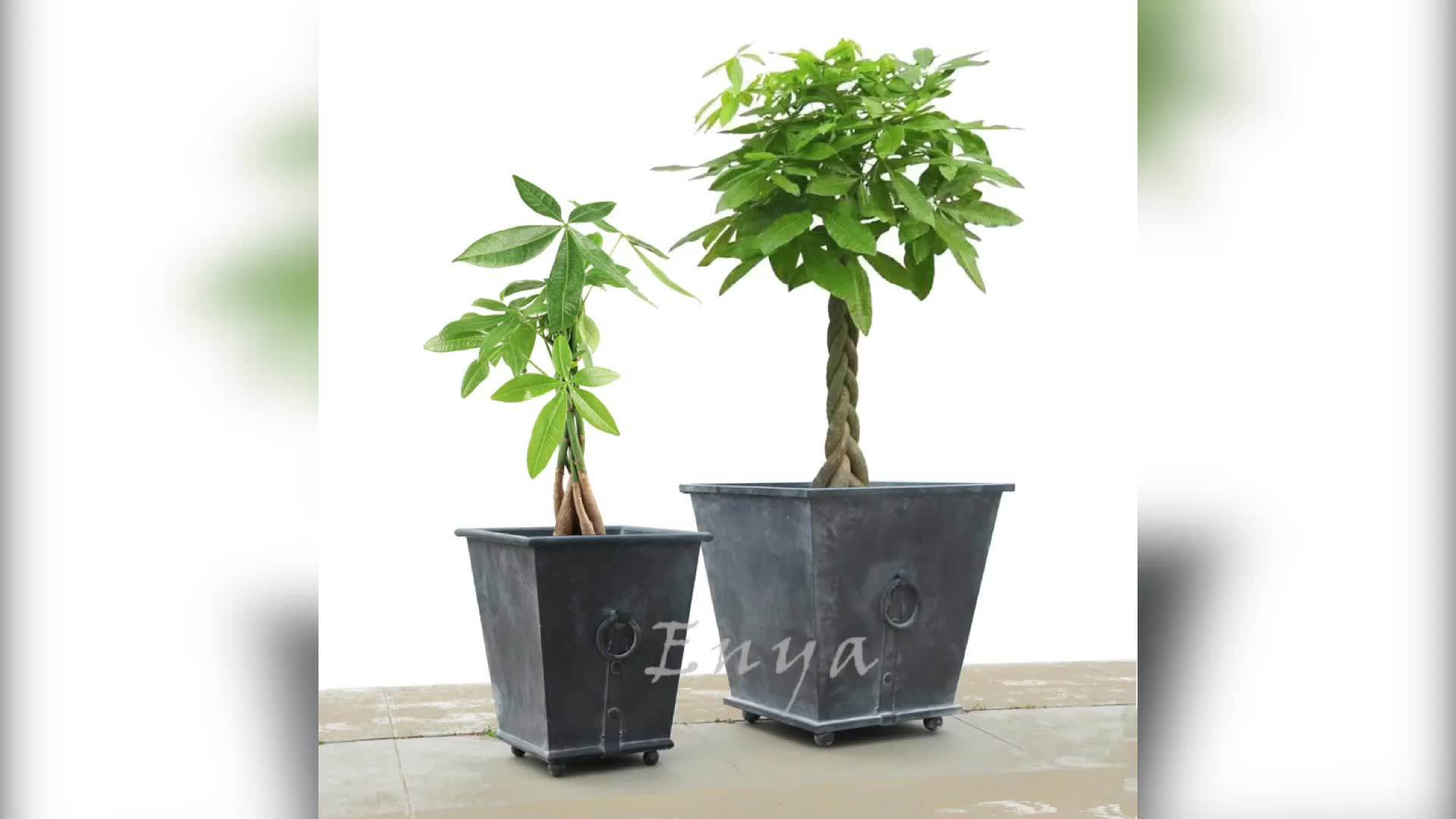 Penanam Bulat Logam Zinc Dekorasi Vintage,Dengan Cincin Dekorasi Pot ...