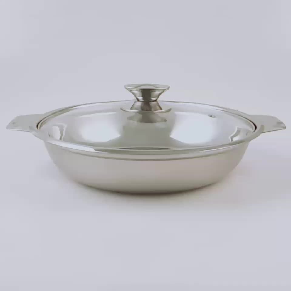 Wholesale High Quality Flat Bottom Cooking Stainless Pot With Glass Lid ...